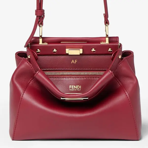 Fendi My Peekaboo® Xs Dark Red Leather Bag